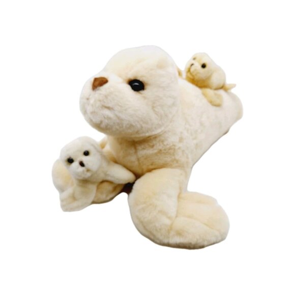 cuddle wit | Toys | Cuddle Wit Plush Seal 2 Baby Pups White 22 Stuffed ...